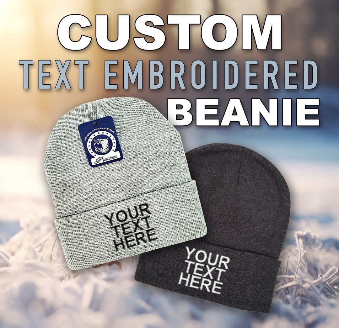 Custom Beanie Hat, Personalized Knit Hat, - Etsy
