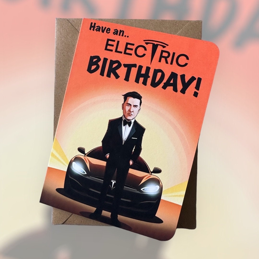 Tesla Happy Birthday Card Tesla Birthday Card Electric - Etsy