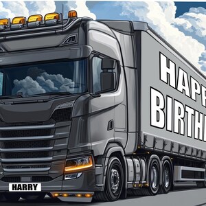 Personalized Truck Birthday Card Trucker Birthday Card Customized ...