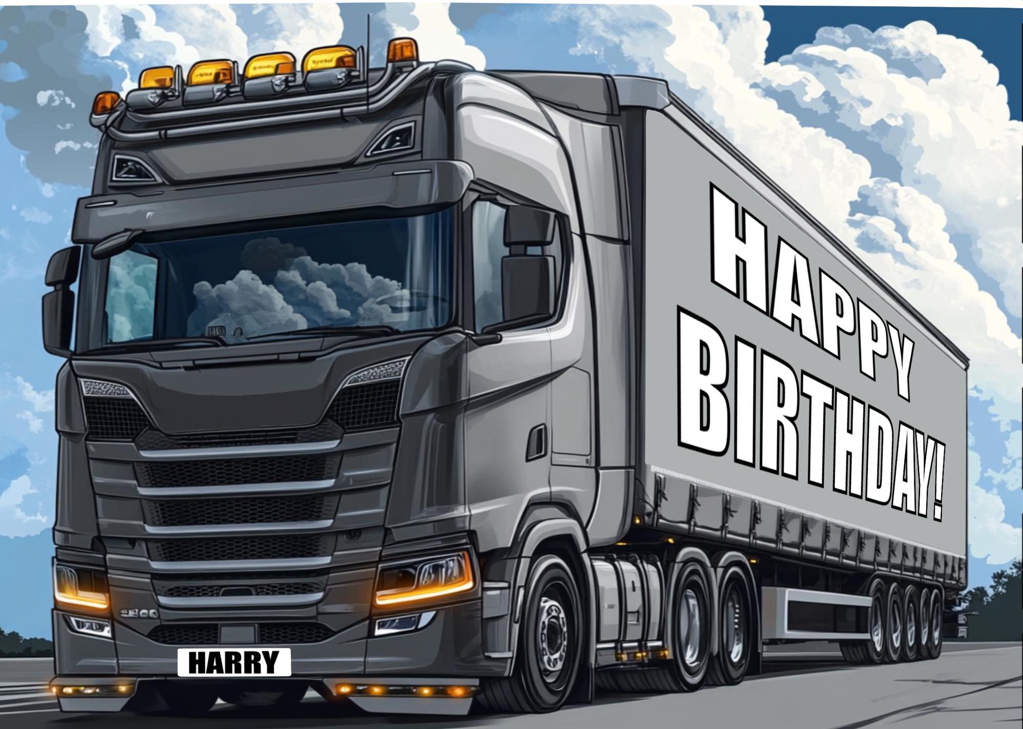Personalized Truck Birthday Card Trucker Birthday Card Customized ...