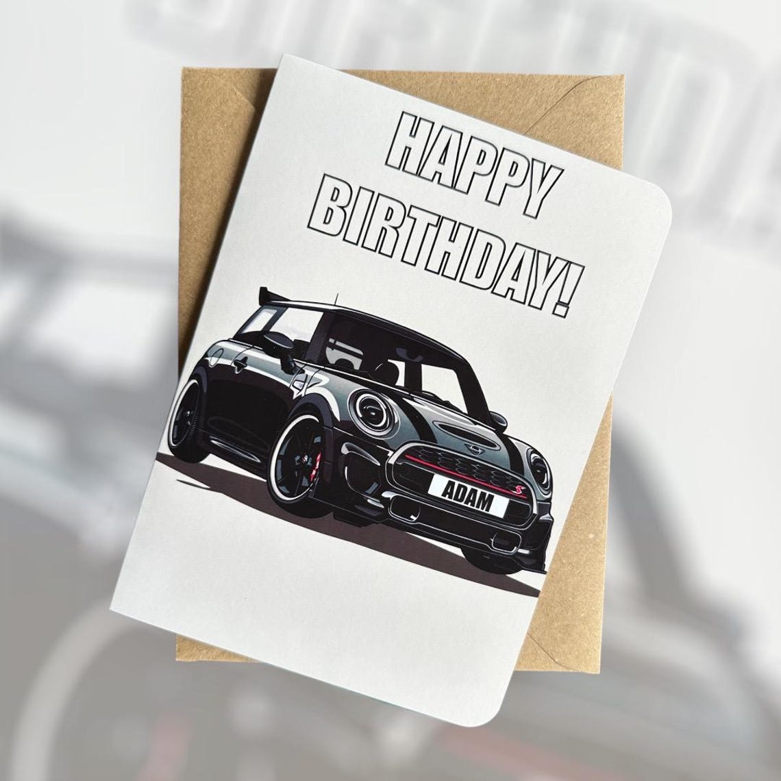 Personalised JCW Mini Cooper Birthday Card Mini Cooper Birthday Card ...