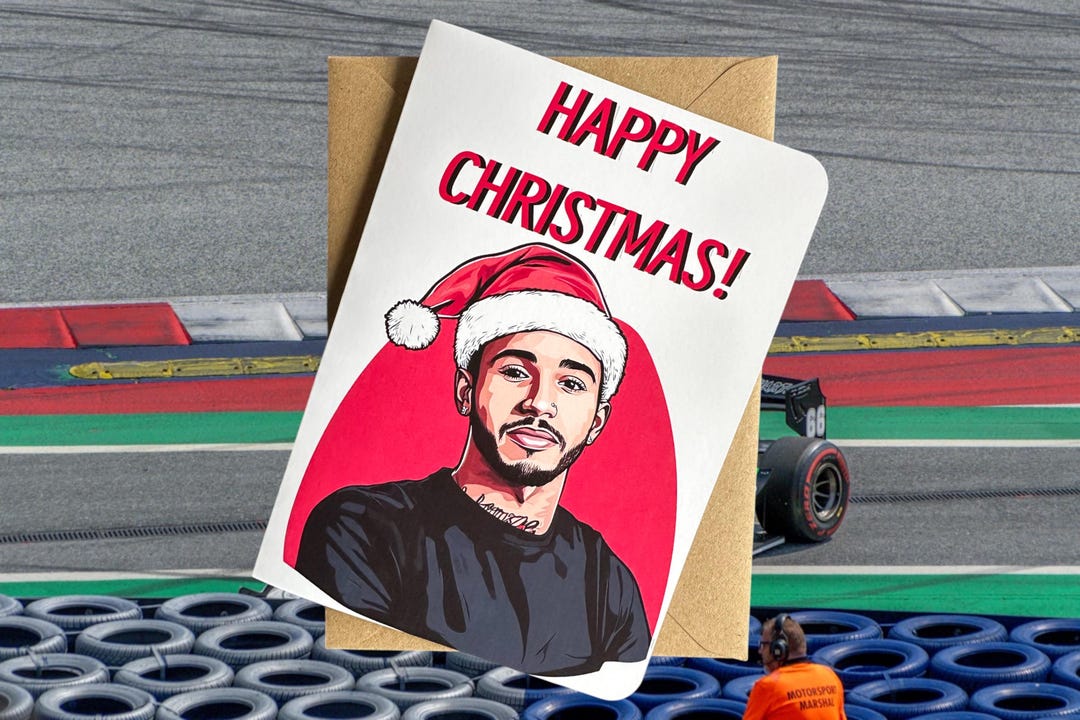 Christmas Card for Formula One Enthusiast Lewis Hamilton Christmas Card ...