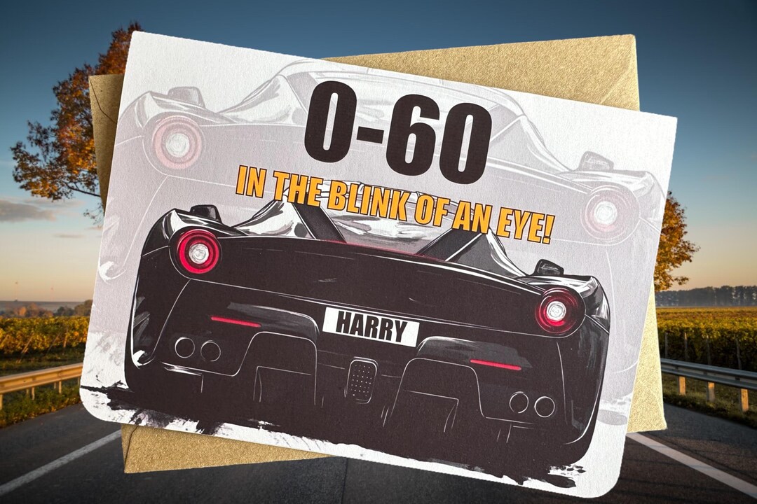 Personalized Gift Customized Card Ferrari Birthday Card Supercar ...