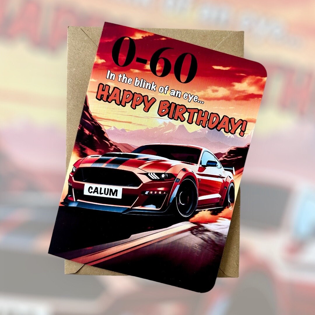Personalized Muscle Car Birthday Card Car Lover Birthday Gift for Car ...