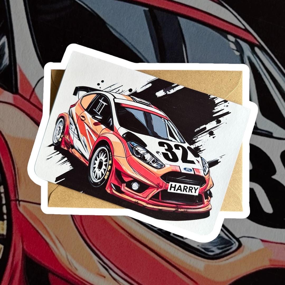 Personalised Rally Car Birthday Card Rally Car Print Car Lover Birthday ...
