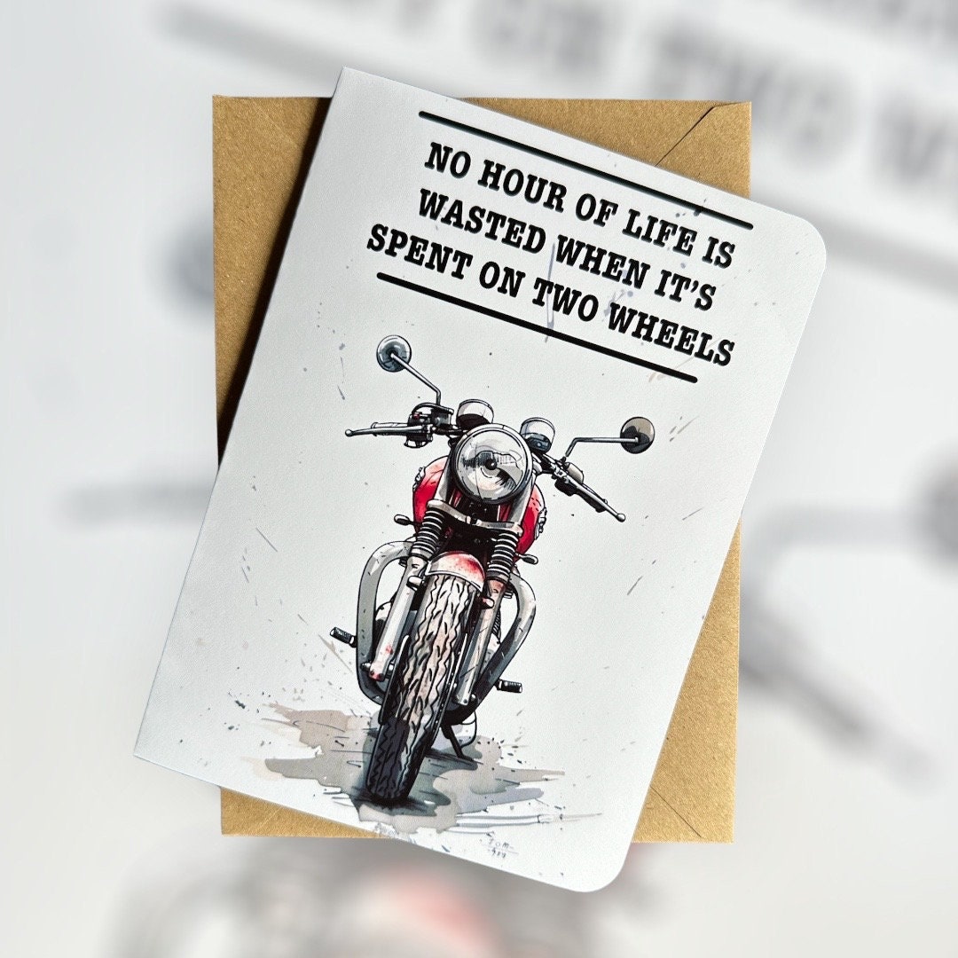 Motorcyclist Enthusiast Birthday Card Motorbike Birthday Card Biker ...