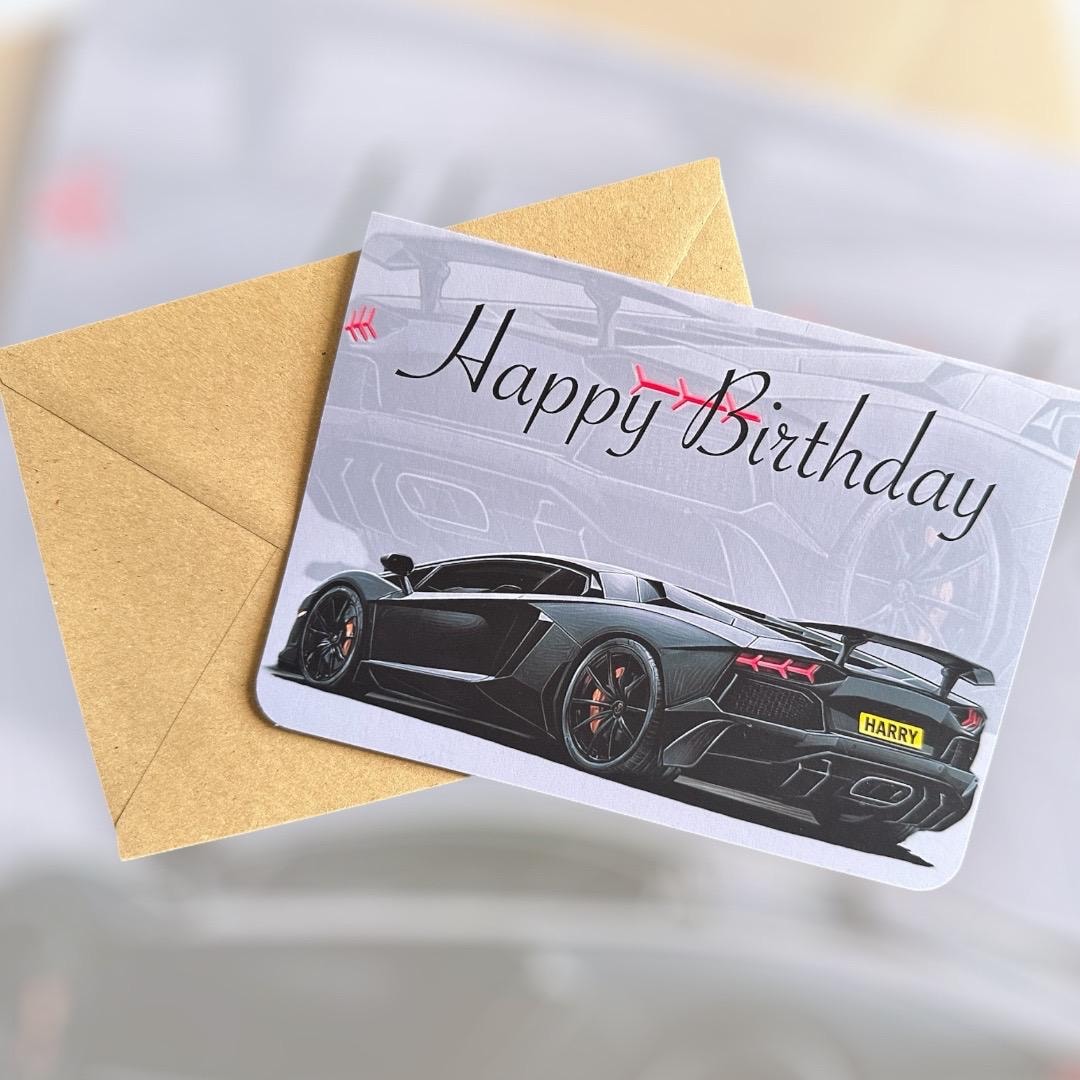 Personalised Supercar Birthday Card Car Lover Birthday Card Gift Ideas ...