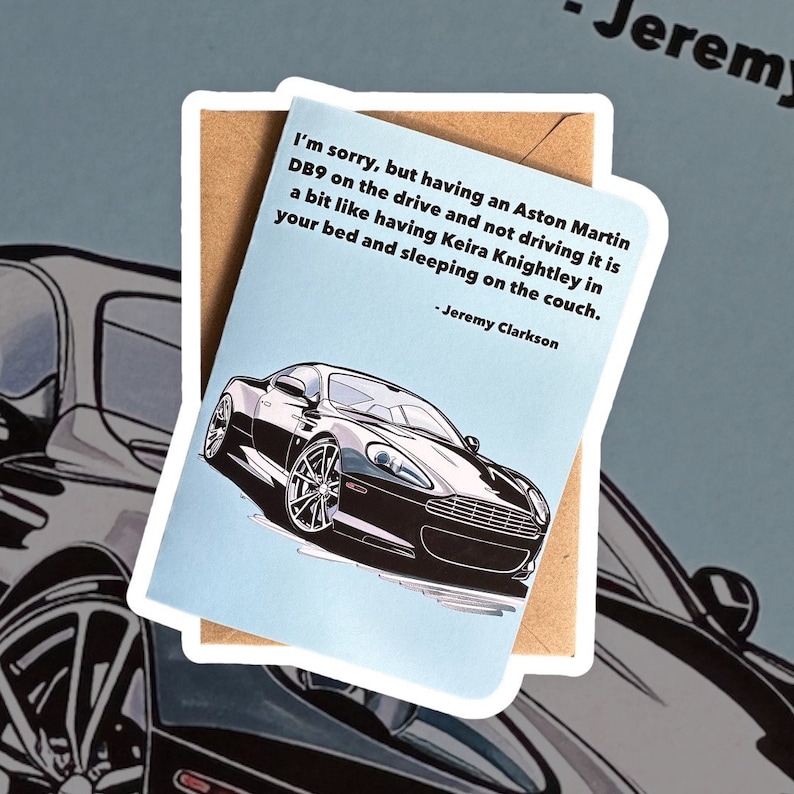 Funny Birthday Card Aston Martin Birthday Card Humorous Car Birthday ...