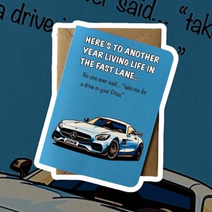Personalised Sports Car Birthday Card Car Lover Birthday Card Funny ...