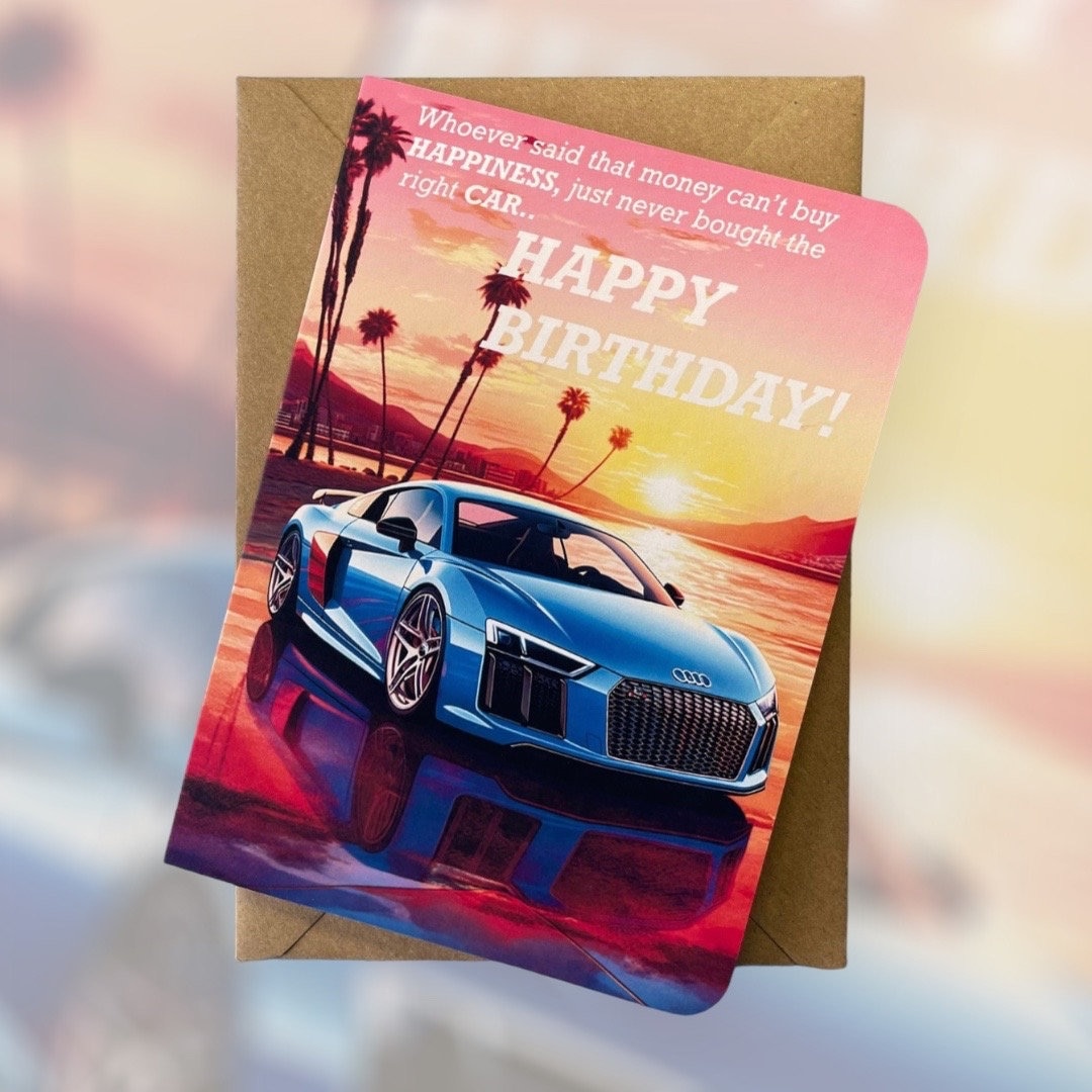 Happy Birthday Card Audi R8 Birthday Card Petrol Head - Etsy