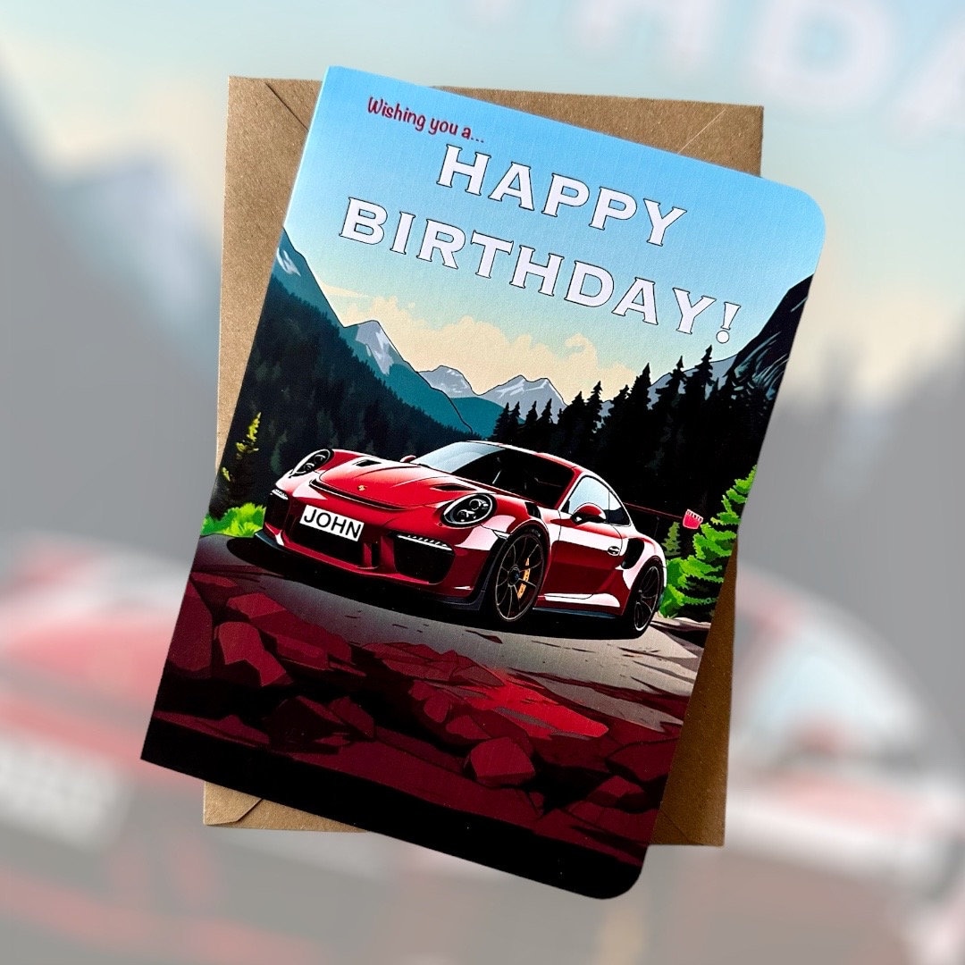 Personalised Porsche 911 GT3 RS Birthday Card Porsche Birthday Card ...