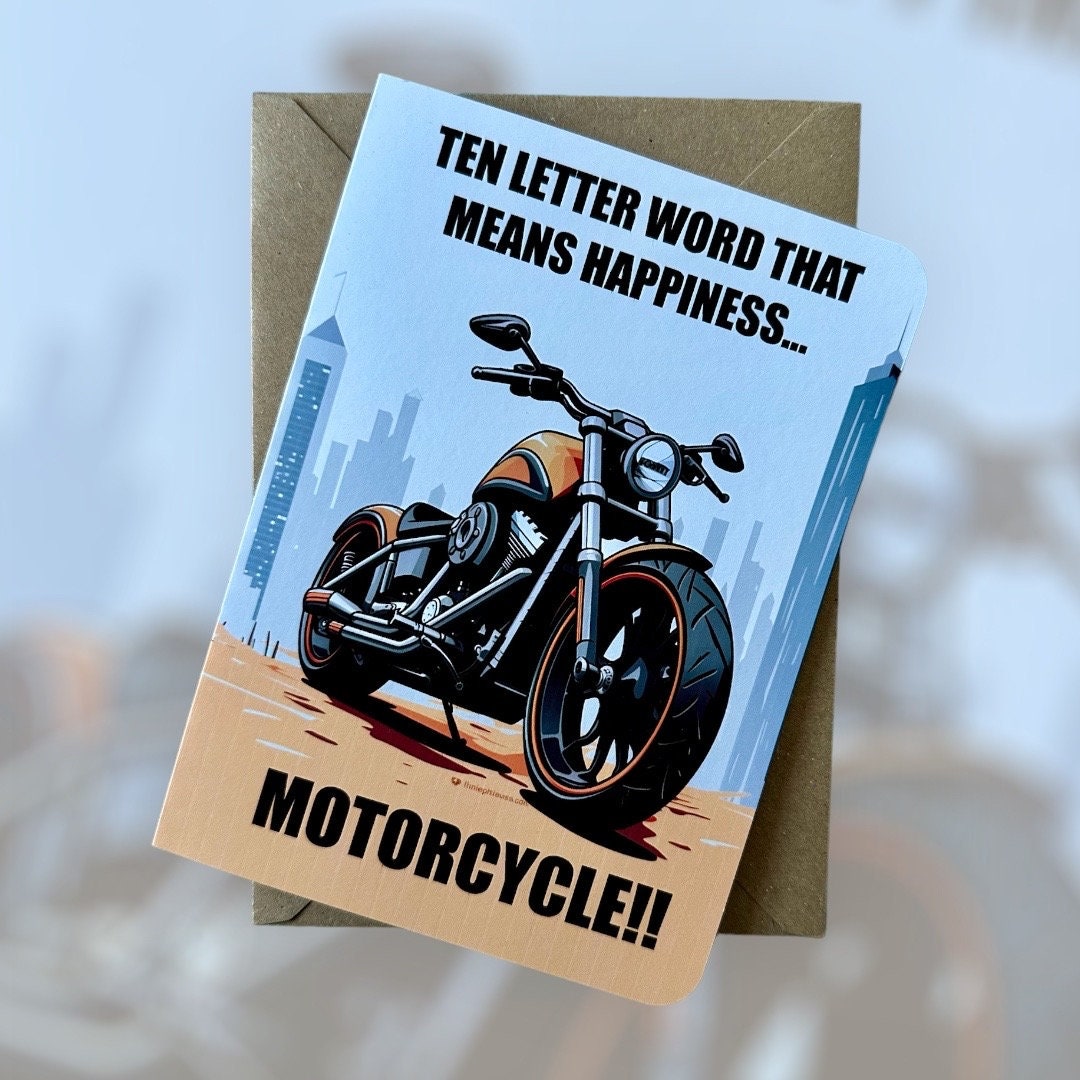 Harley Davidson Birthday Card Biker Birthday Card Funny Biker Birthday ...
