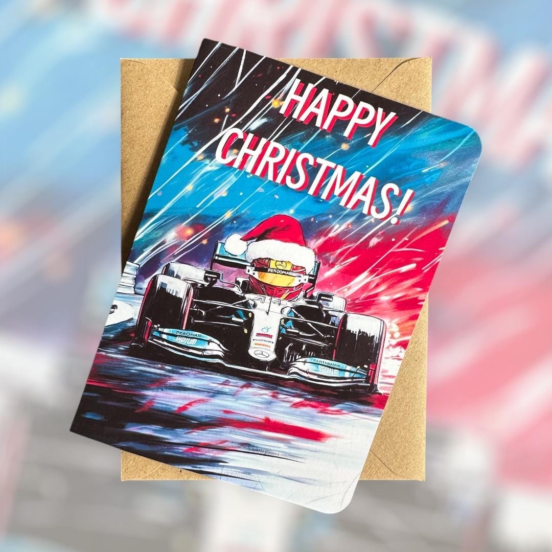Christmas Card for Formula One Enthusiast Lewis Hamilton Christmas Card ...