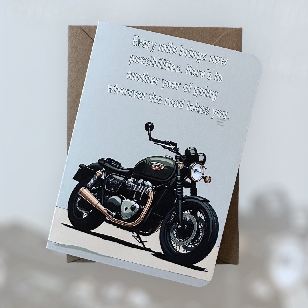 Triumph Bonneville Birthday Card Motorbike Birthday Card Biker Birthday ...