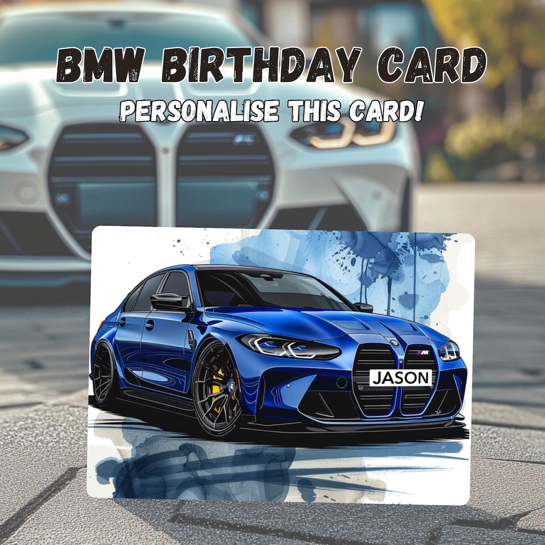 Personalised Sports Car Birthday Card G80 BMW M3 Birthday Card Car ...