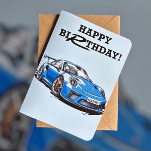 Personalised Registration Porsche Birthday Card Sports Car Customised ...
