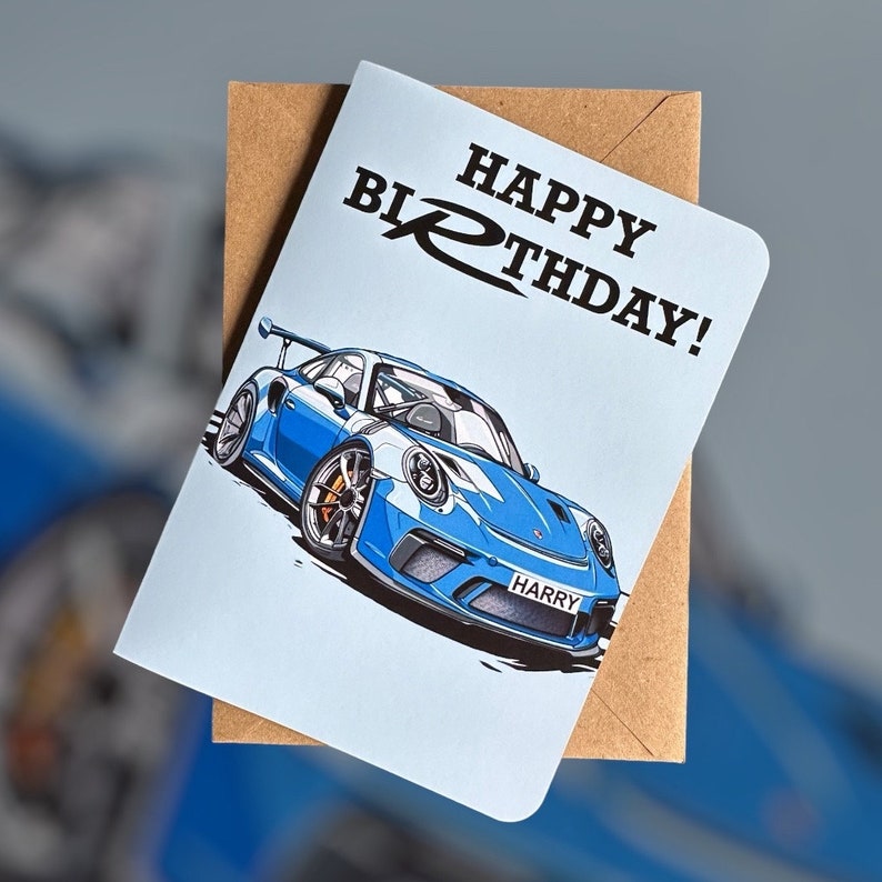 Personalised Registration Porsche Birthday Card Sports Car Customised ...