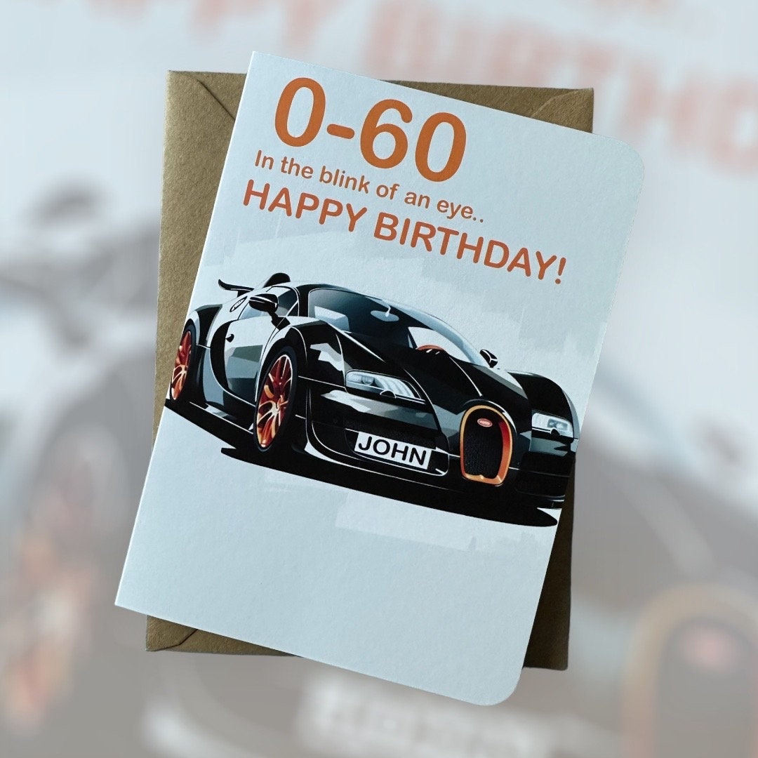 Bugatti Veyron Personalised Registration Plate Birthday Card Bugatti ...