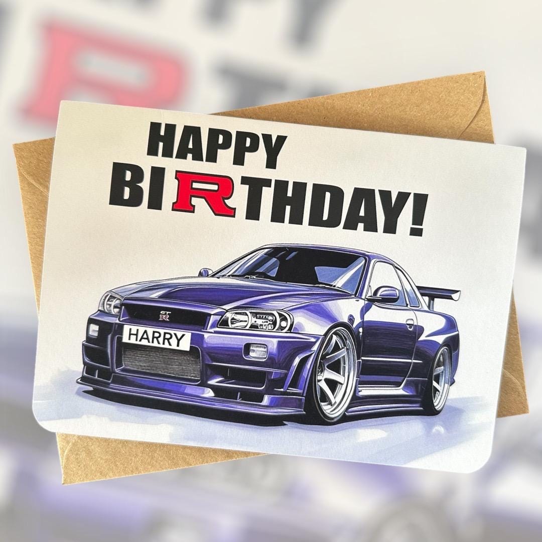 Personalised Registration Plate Birthday Card Japanese Sports Car ...