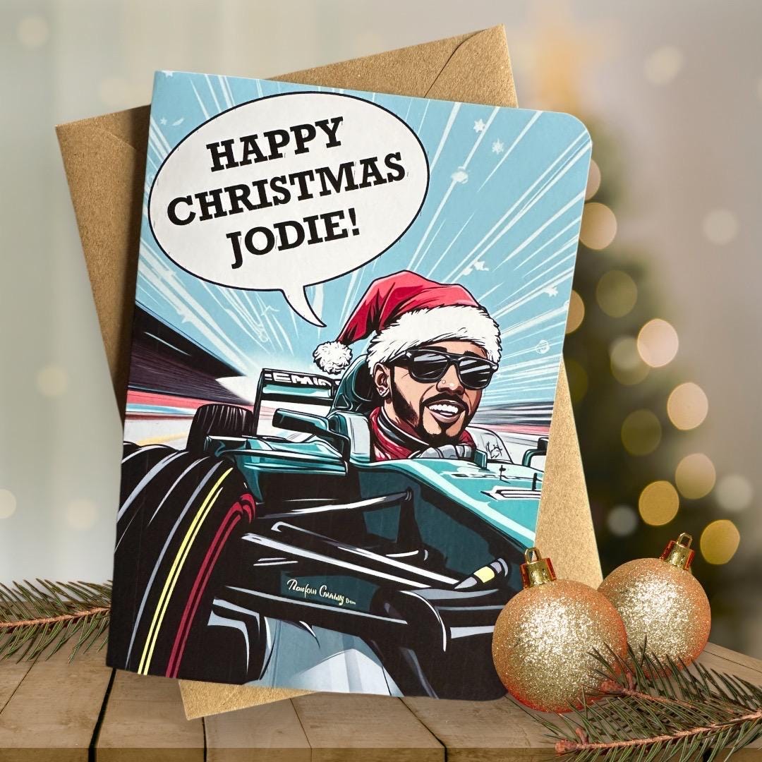Personalized Christmas Card for Formula One Enthusiast Lewis Hamilton ...