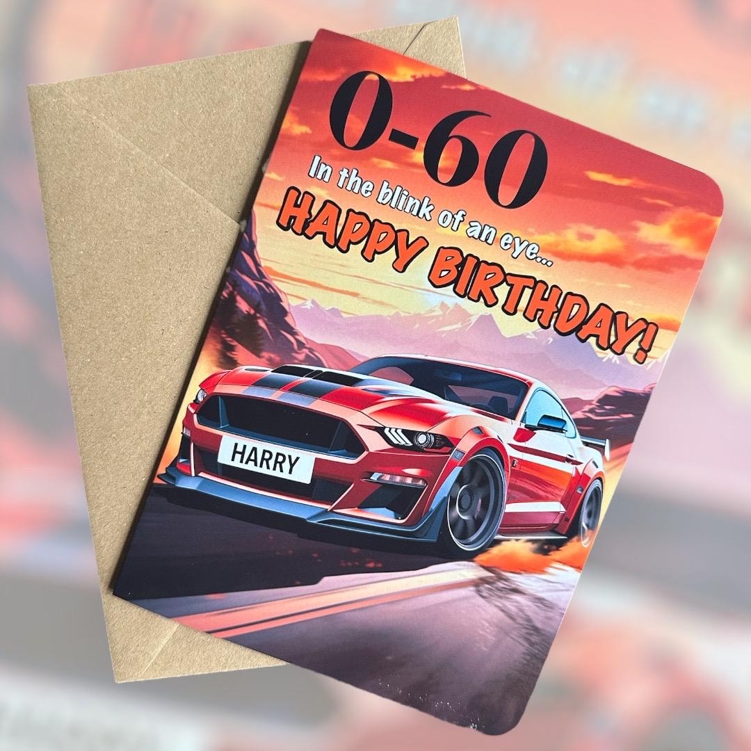 Personalized Muscle Car Birthday Card Car Lover Birthday Gift for Car ...