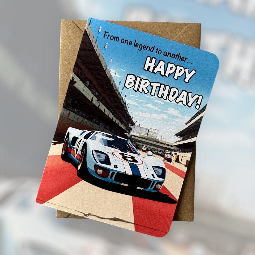 Supercar Birthday Card GT40 Birthday Card Gift Idea for Car Lover Gift ...