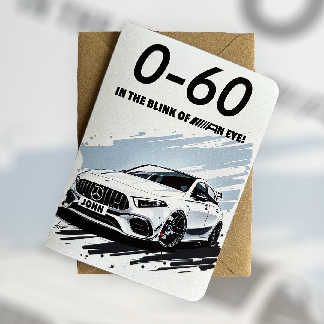 Personalized Car Birthday Card Personalized Birthday Card Mercedes-benz ...