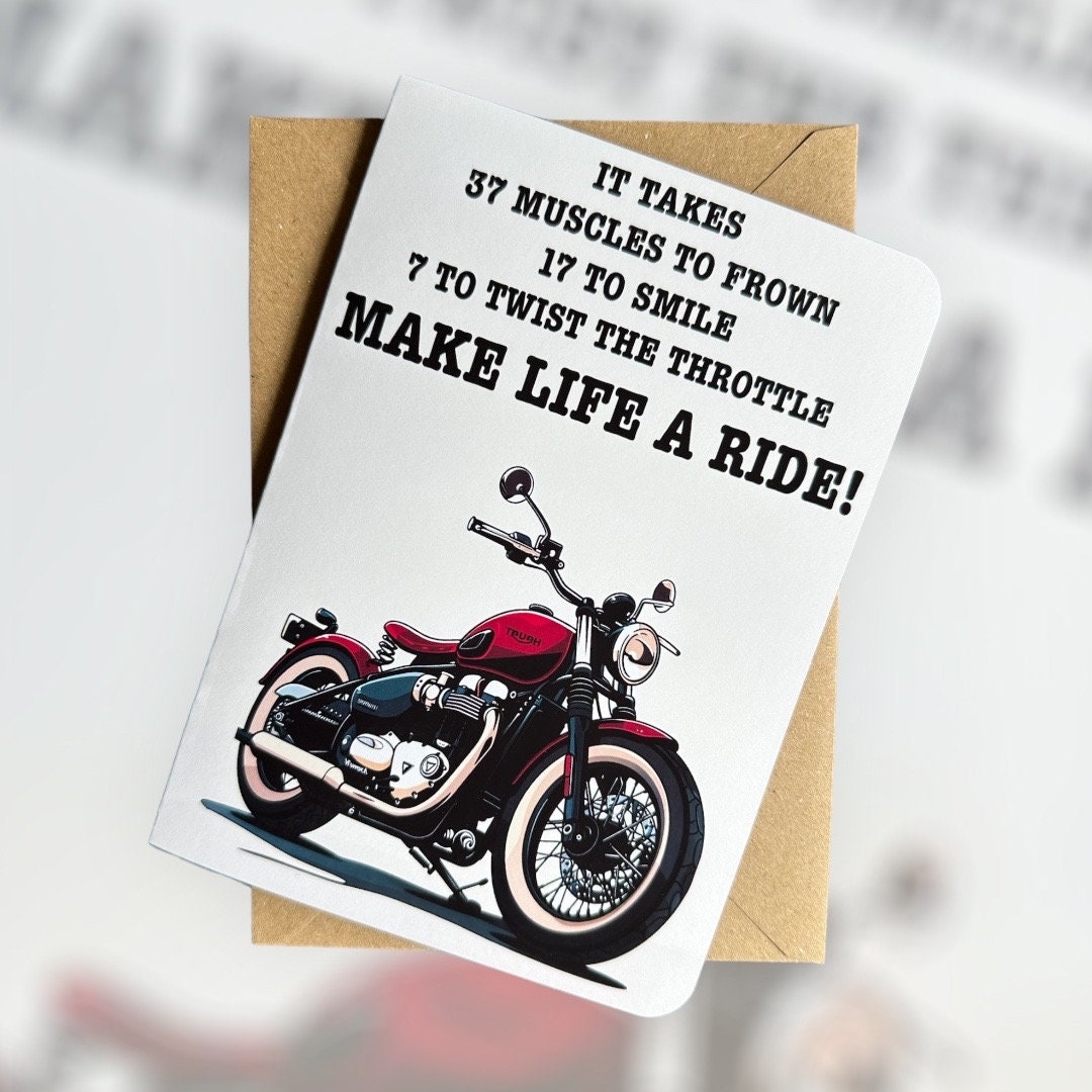 Triumph Bobber Birthday Card Motorbike Birthday Card Biker Birthday ...