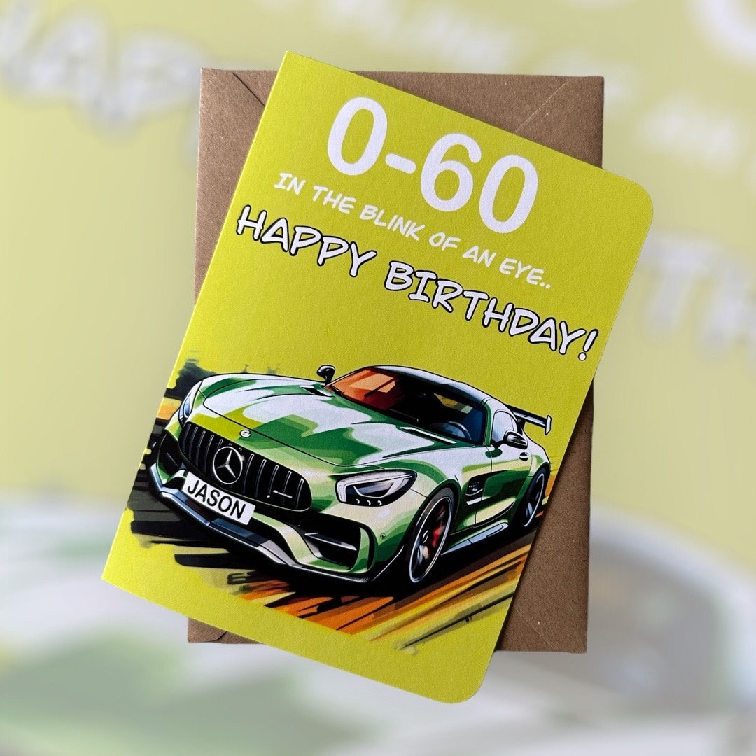 Customised Car Birthday Card Personalised Car Enthusiast Birthday Card Supercar Birthday Card ...