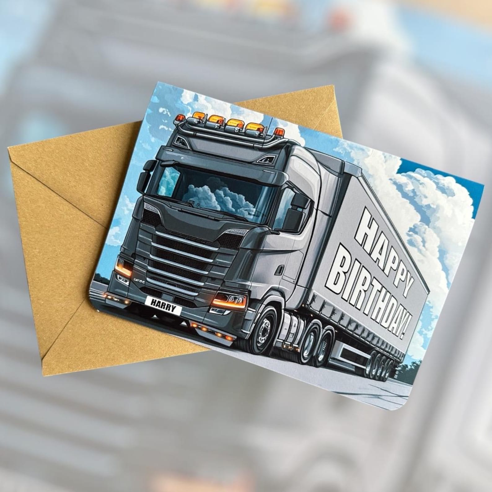 Personalized Truck Birthday Card Trucker Birthday Card Customized ...