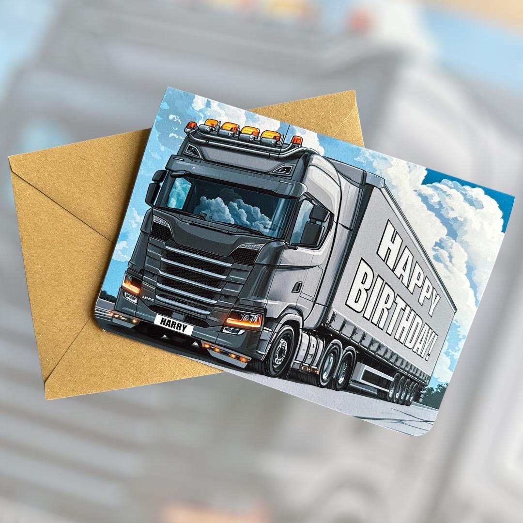 Personalized Truck Birthday Card Trucker Birthday Card Customized ...