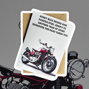 Motorcyclist Enthusiast Birthday Card for Him Grandson or Son Motorbike ...