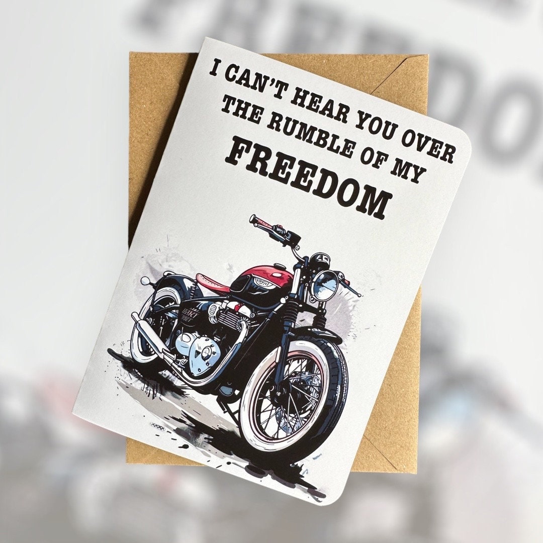 Funny Motorcyclist Enthusiast Birthday Card Triumph Bobber Birthday ...