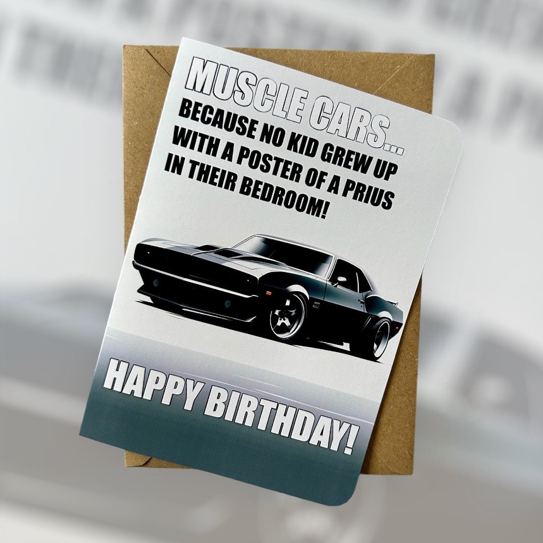 Dodge Challenger Happy Birthday Card Muscle Car Birthday Card Dodge ...
