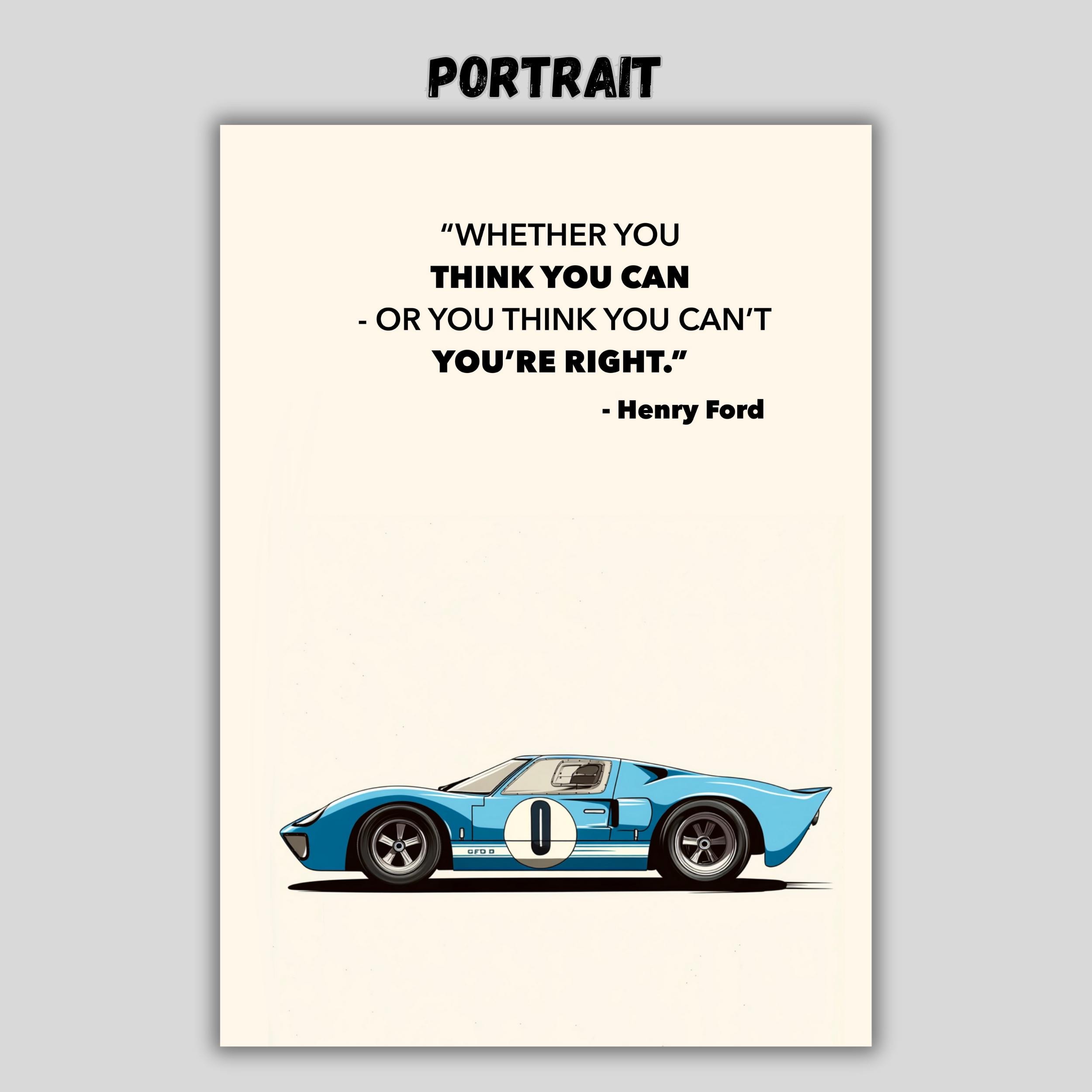 Supercar Poster Ford GT40 Le Mans Poster Race Car Poster Inspirational ...