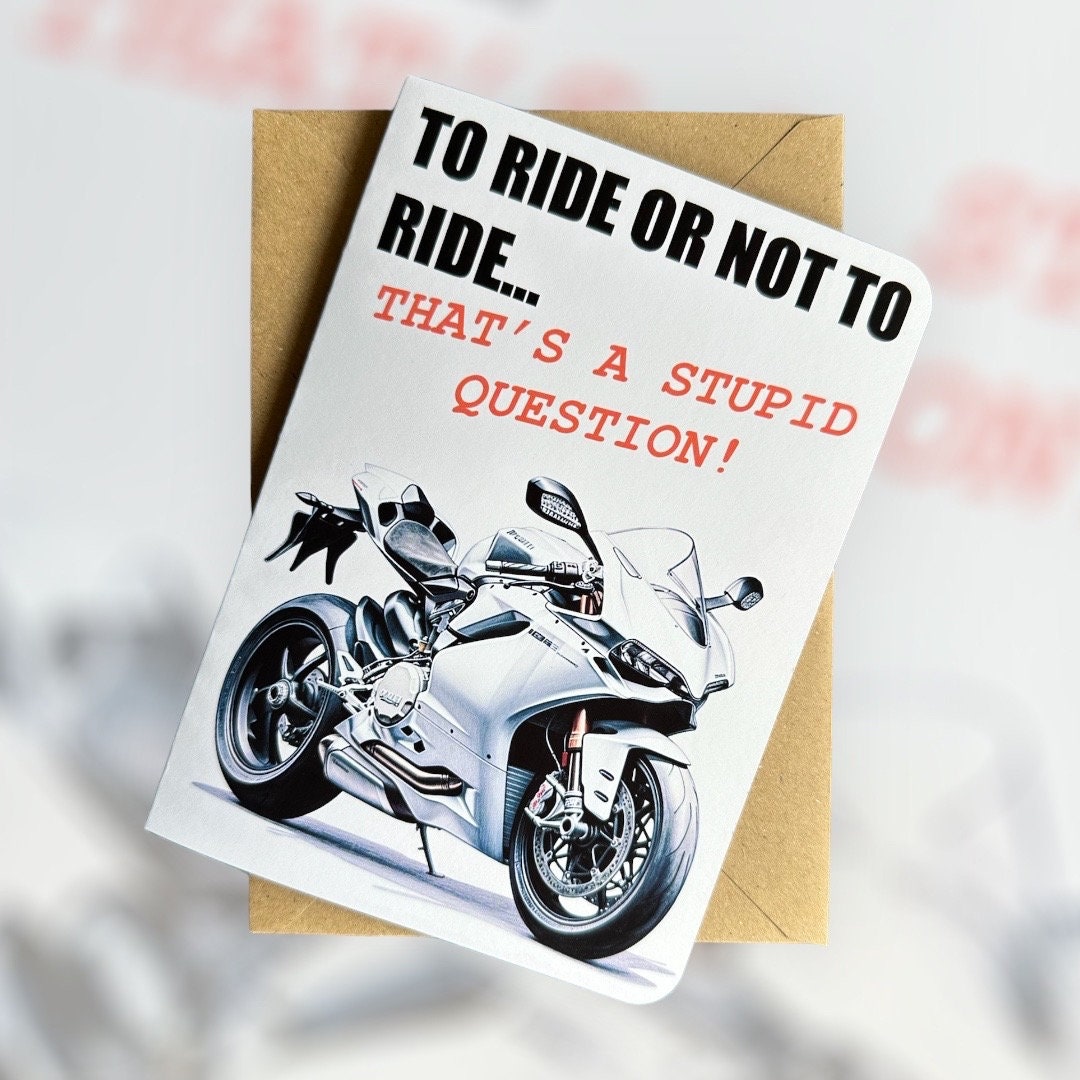 Funny Motorbike Birthday Card for Him Motorcyclist Enthusiast Birthday ...