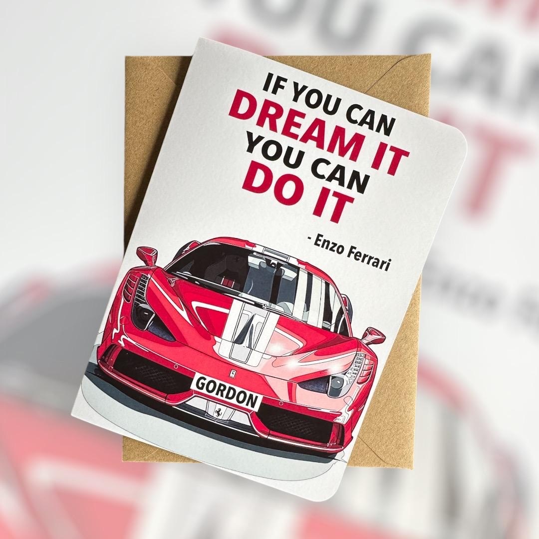 Personalized Supercar Birthday Card Ferrari Birthday Card Gift for Car ...