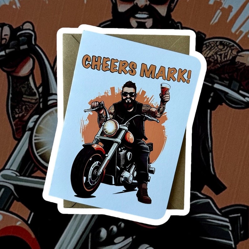 Personalised Harley Davidson Birthday Card Biker Birthday Card Harley ...