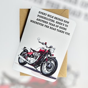 Motorcyclist Enthusiast Birthday Card for Him Grandson or Son Motorbike ...