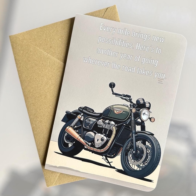 Triumph Motorbike Card - Etsy