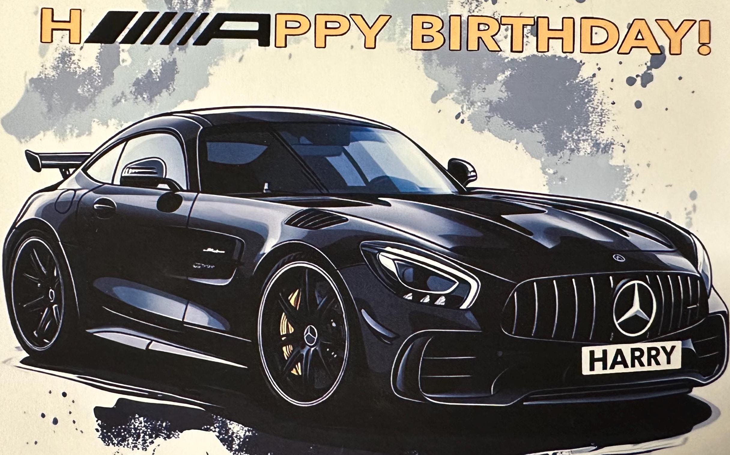Personalised Car Birthday Card Customised Number Plate Birthday Card ...