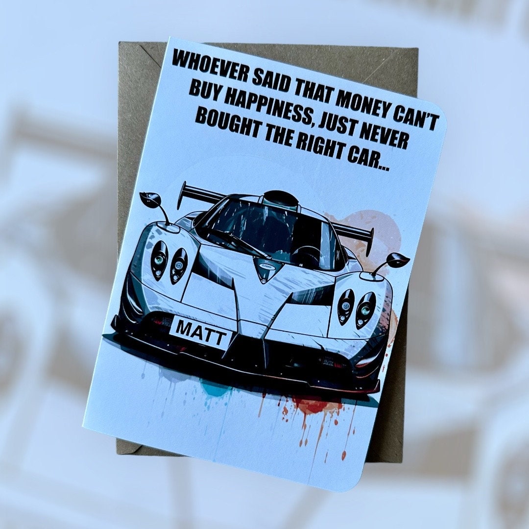 Personalised Supercar Birthday Card Customised Birthday Card Race Car ...