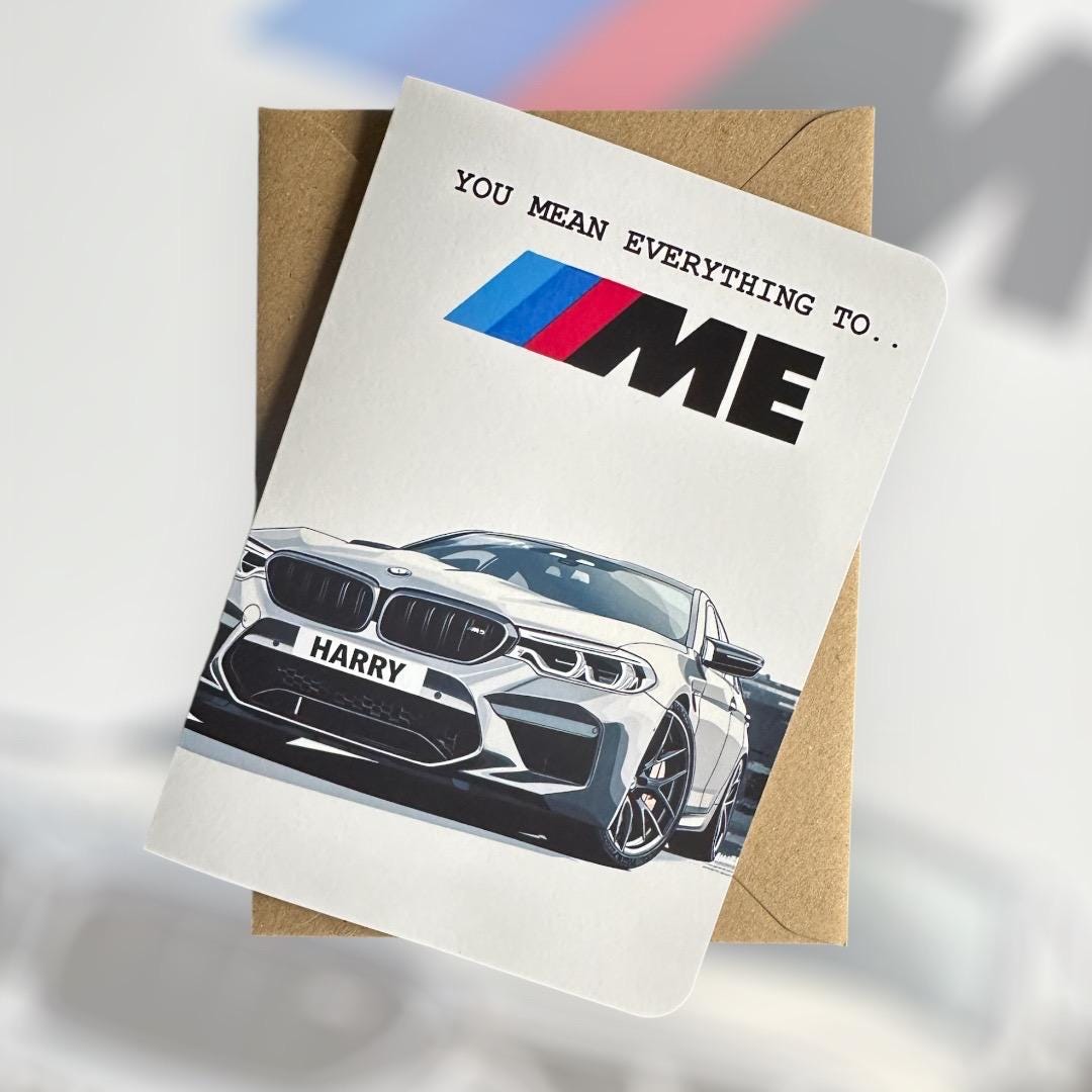 BMW M5 Personalized Birthday Card BMW Birthday Card Car Lover Birthday ...