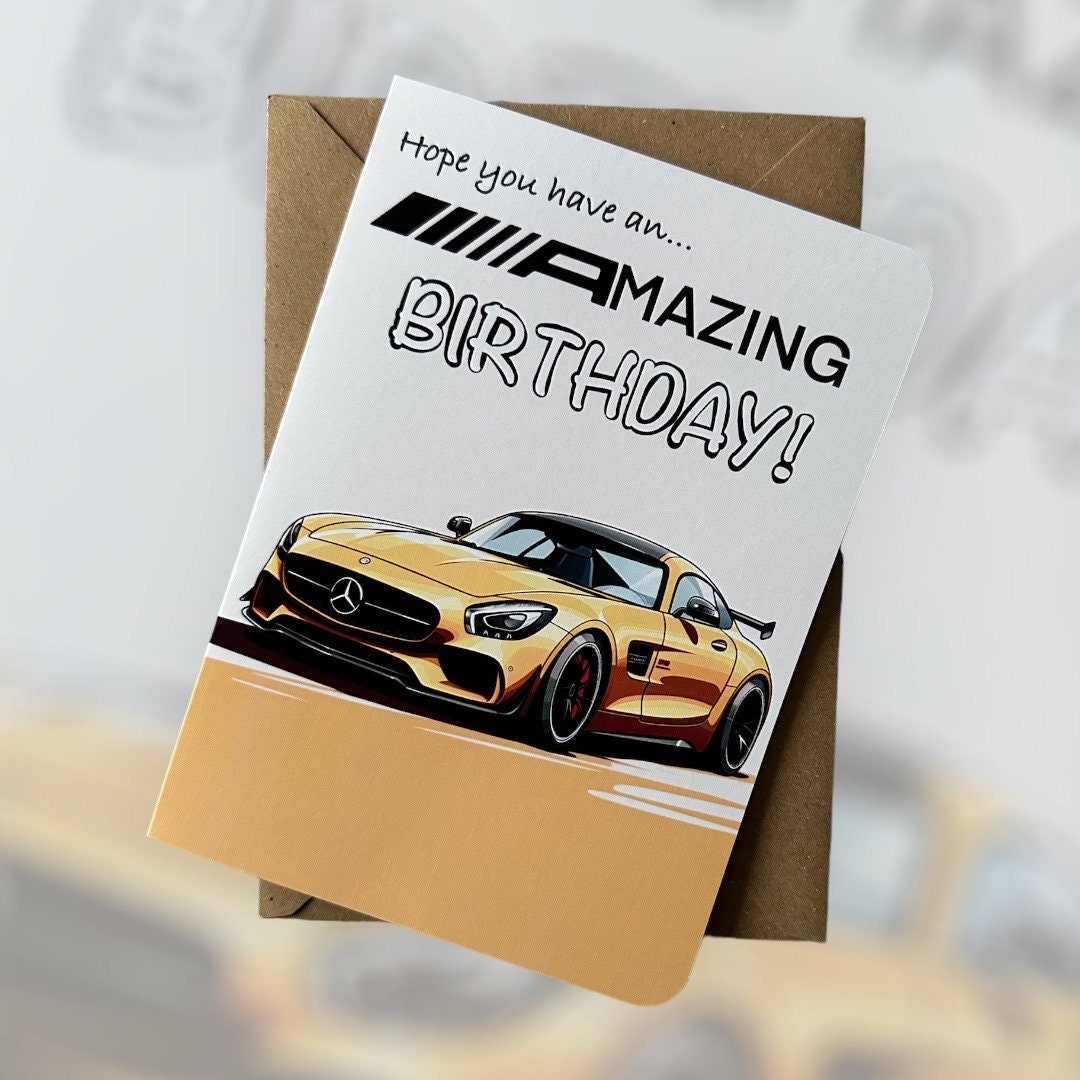 Car Birthday Card Car Lover Birthday Card Mercedes-benz Birthday Card AMG Birthday Card Gift for ...