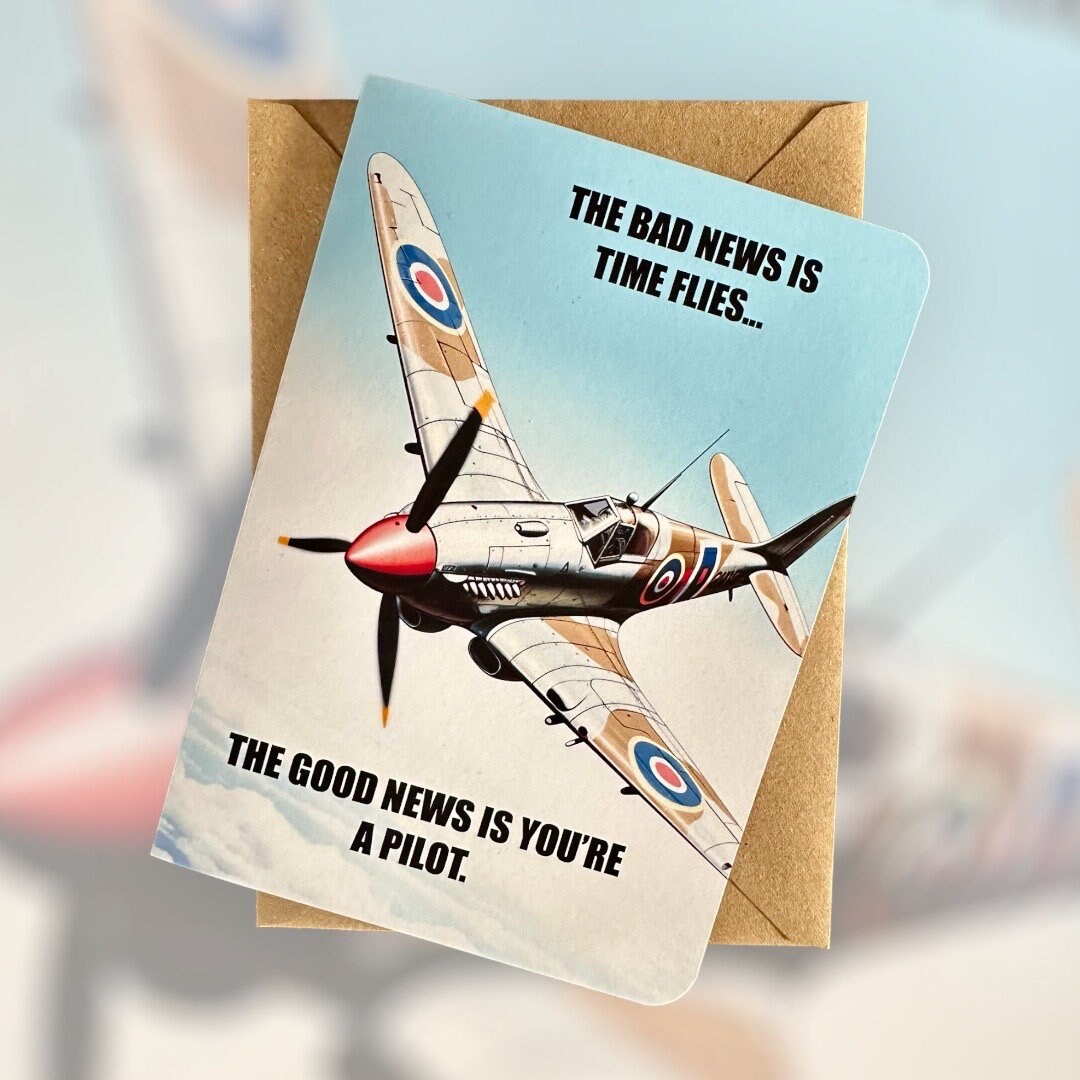 Spitfire Aeroplane Birthday Card War Aeroplane Birthday Card Military ...