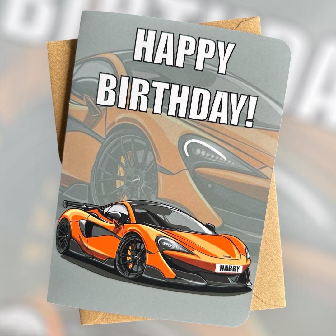 Personalised Supercar Birthday Card Persoanlised Number Plate Birthday ...
