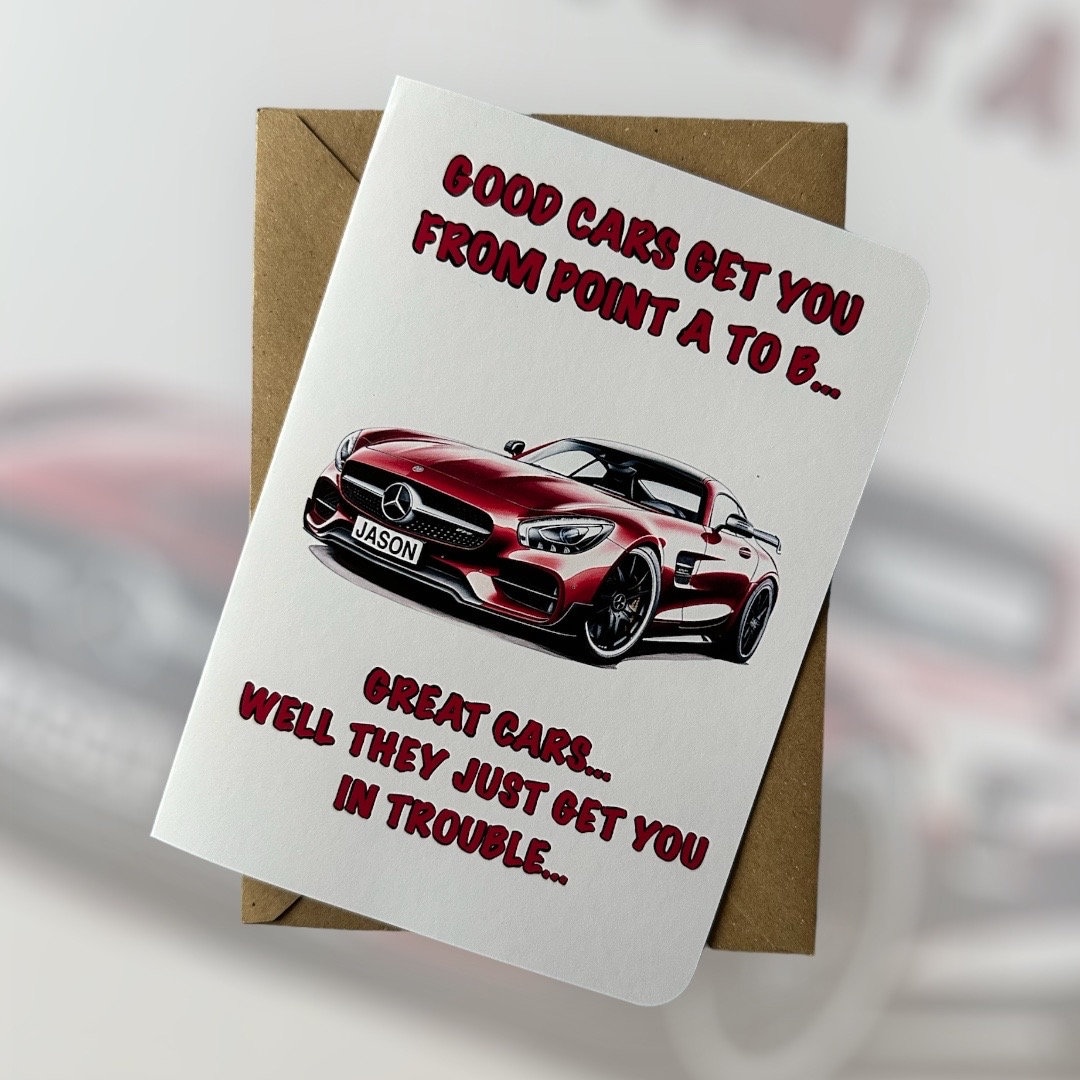 Personalised Registration Plate Mercedes-benz AMG Birthday Card Mercedes-benz Birthday Card ...