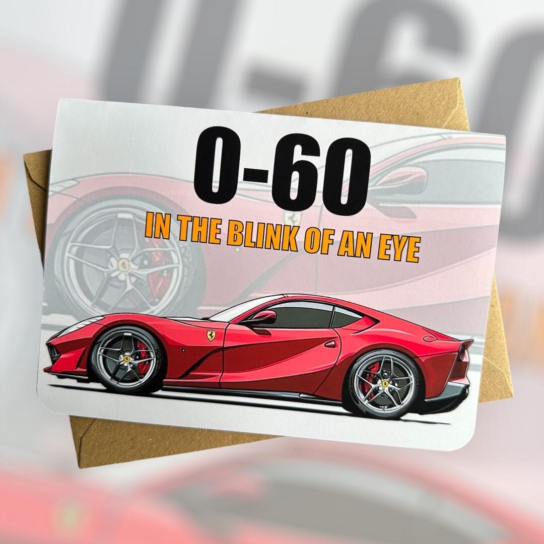 Personalized Plate Supercar Birthday Card Customized Sports Car ...