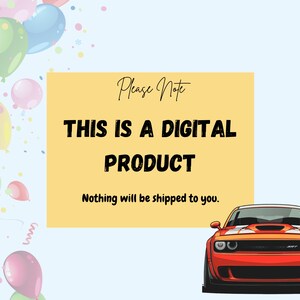 Car Themed Birthday Invitation Muscle Car Birthday Invite Dodge ...