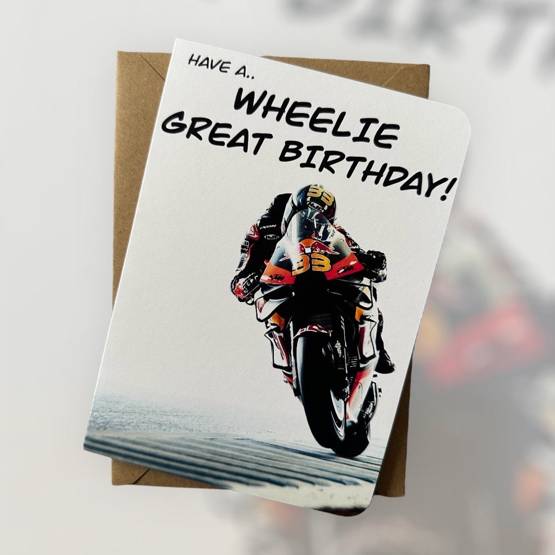 KTM Moto GP Happy Birthday Card Have a Wheelie Great Birthday ...